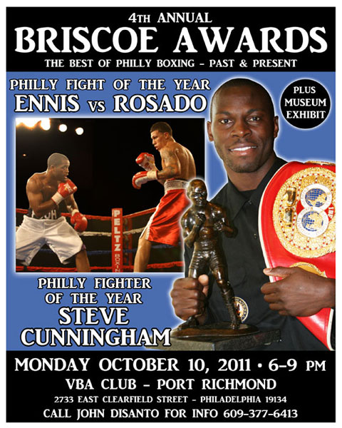 PHILLY BOXING HISTORY - August 16, 2011 - Briscoe Award Winners Announced